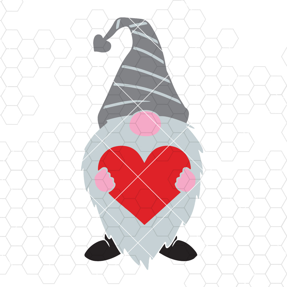 Gnome with Heart Svg, Valentine's Day Svg, Gnome Svg Dxf Eps, Valentine ...