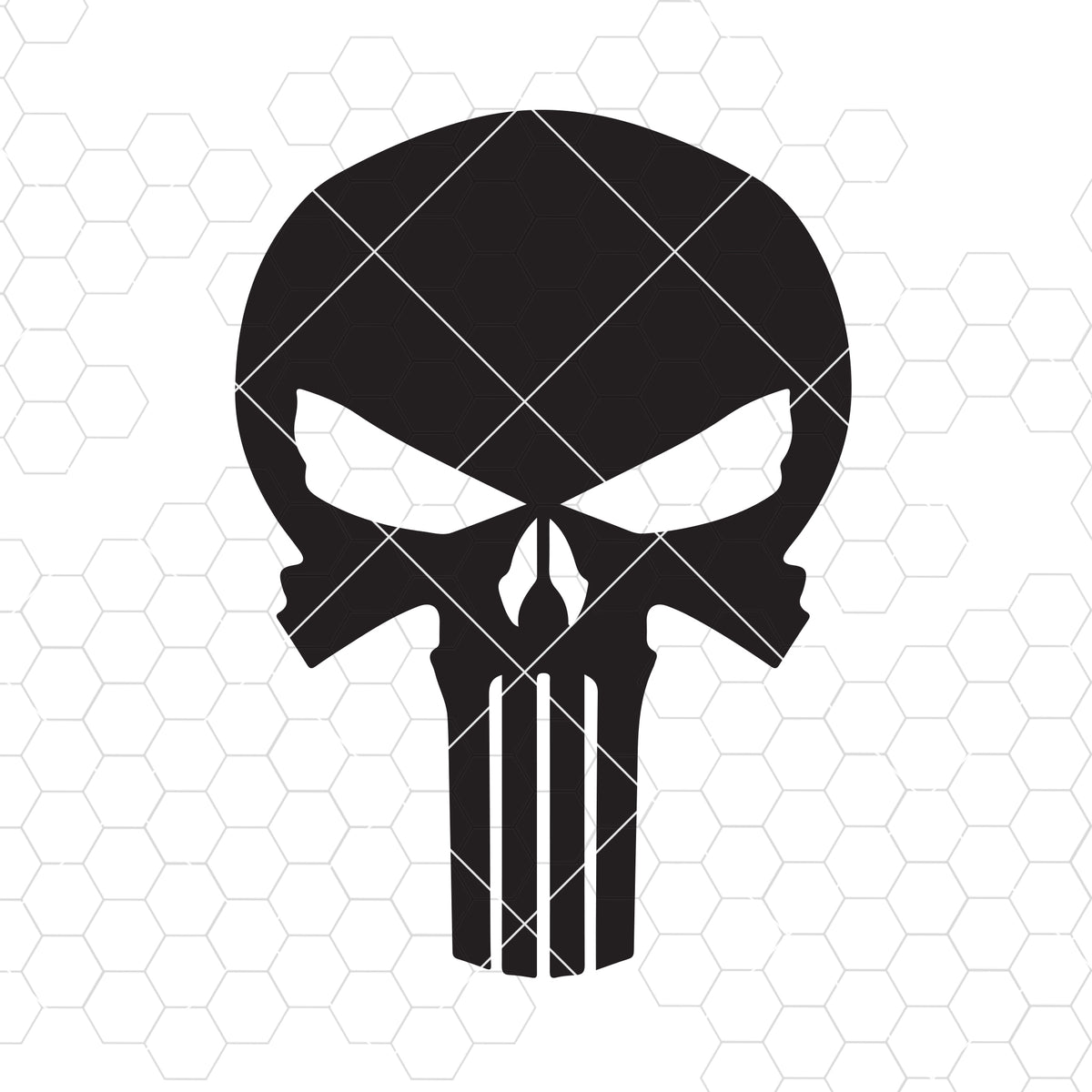 Punisher Skull svg, png, ai and dxf Files -For Commercial & Personal ...