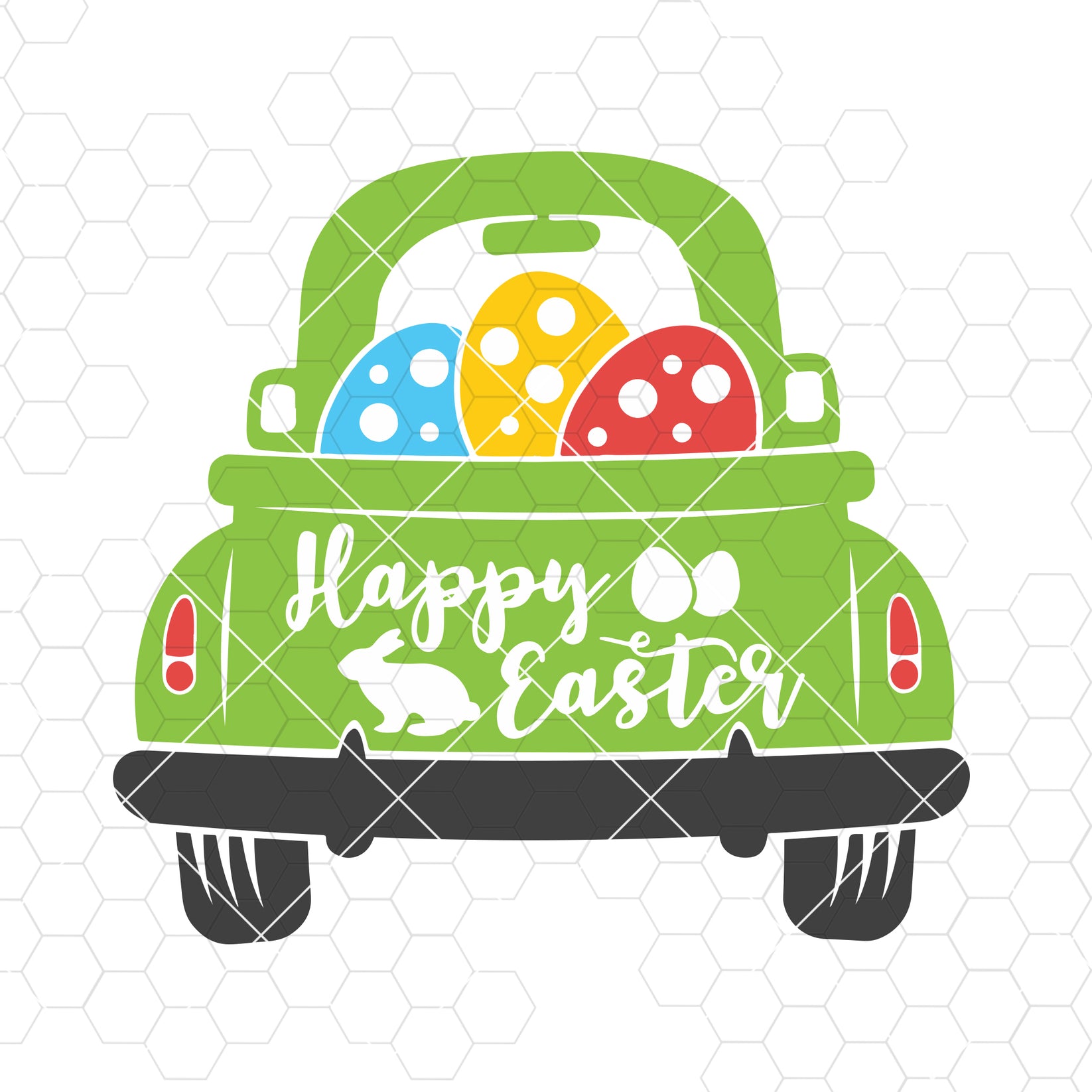 Easter svg, Easter truck svg, Truck with eggs svg, Happy Easter svg ...