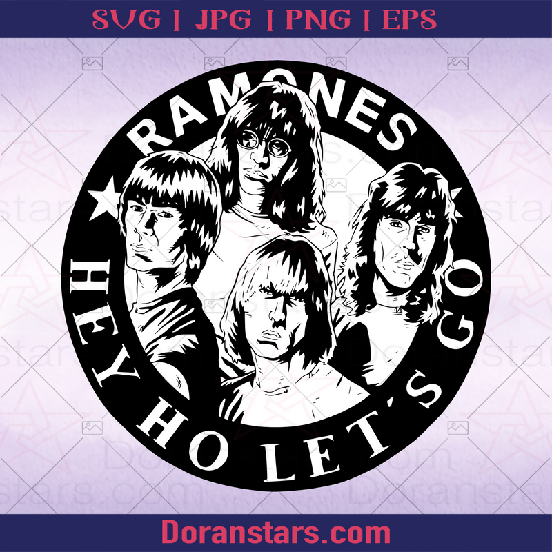 Music Svg Ramones Band Hey Ho Let's Go logo, Svg Files For Cricut, Dxf ...