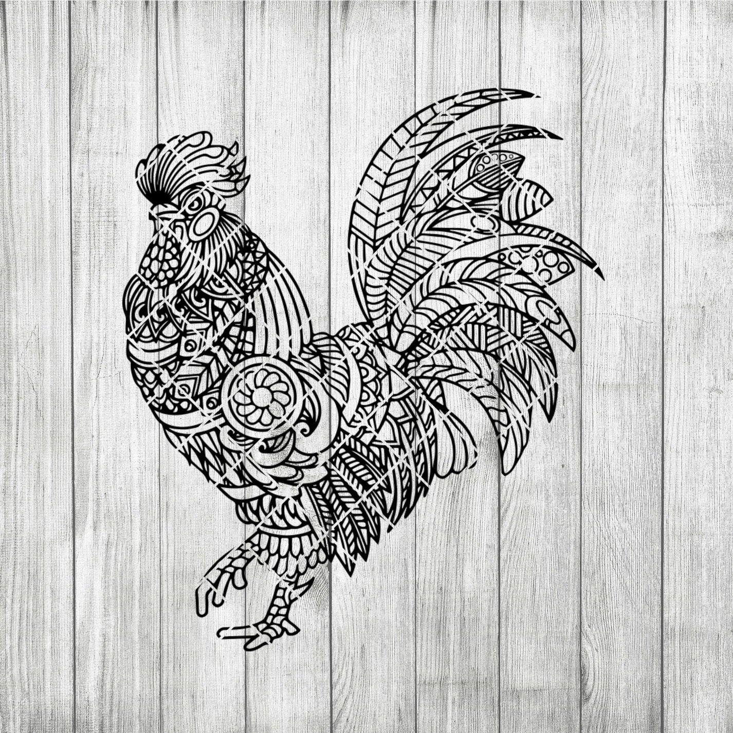 Rooster Mandala svg, Zentangle Rooster svg, Intricate svg File, Cricut ...