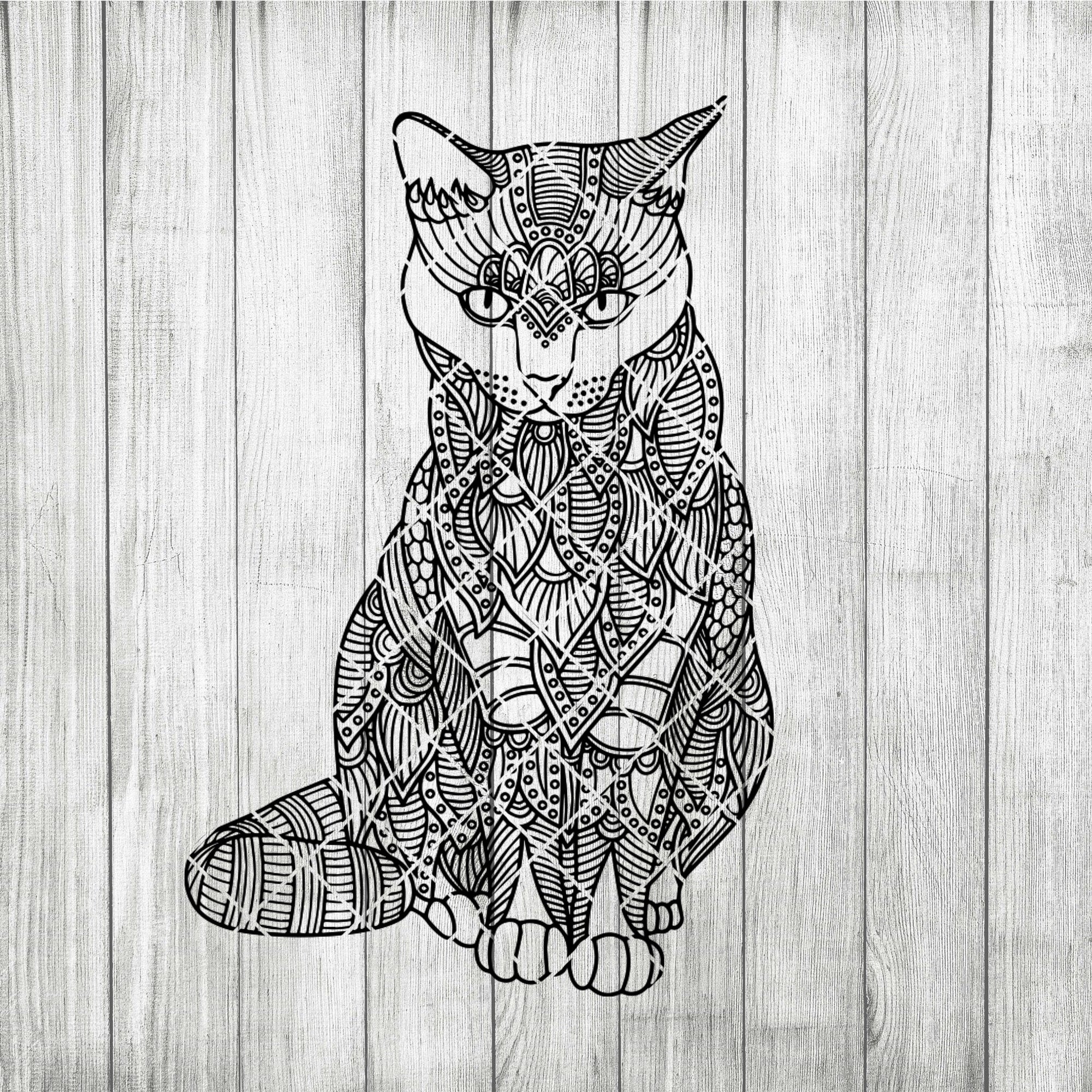 Mandala svg Cats Mandala svg, Zentangle Cats svg, Intricate svg File ...